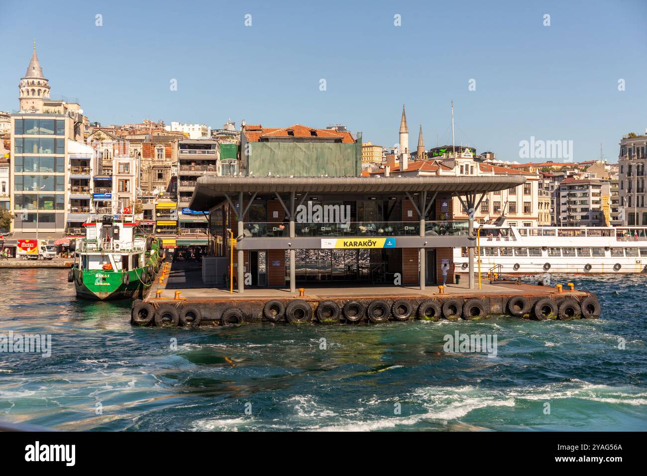 Istanbul, Turkiye - OCT 8, 2024: Karakoy ferry dock alond the Bosphorus ...