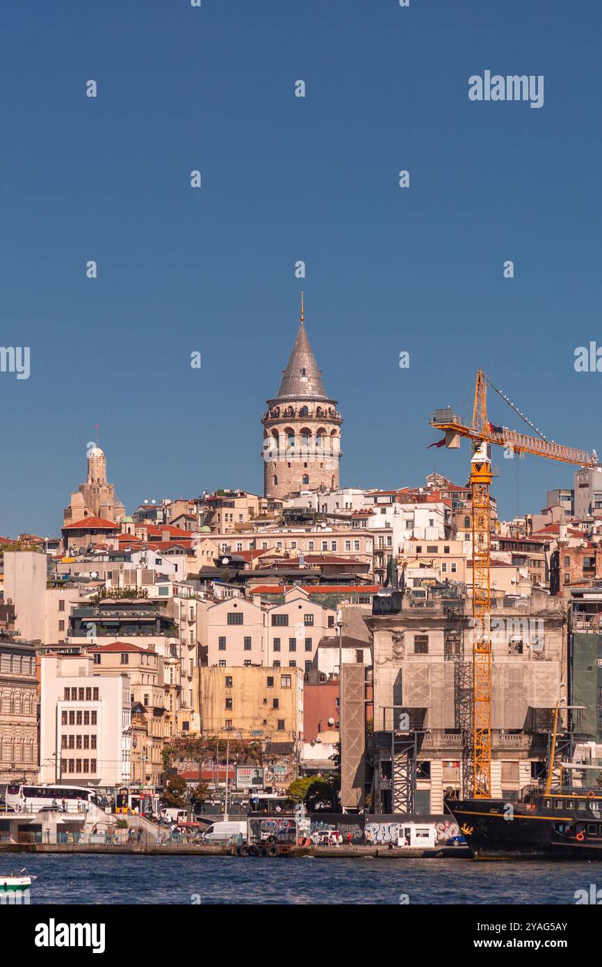 Istanbul, Turkiye - OCT 8, 2024: View of Galata Tower, the ancient ...