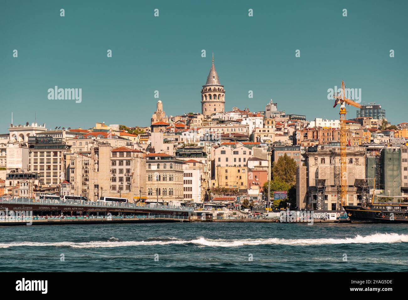 Istanbul, Turkiye - OCT 8, 2024: View of Galata Tower, the ancient ...