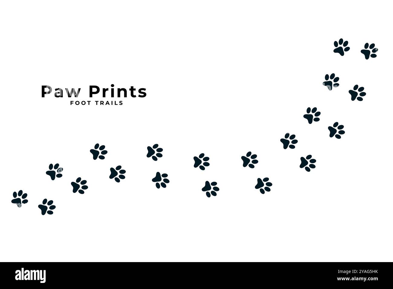 cute paw print trail white background design vector Stock Vector Image ...