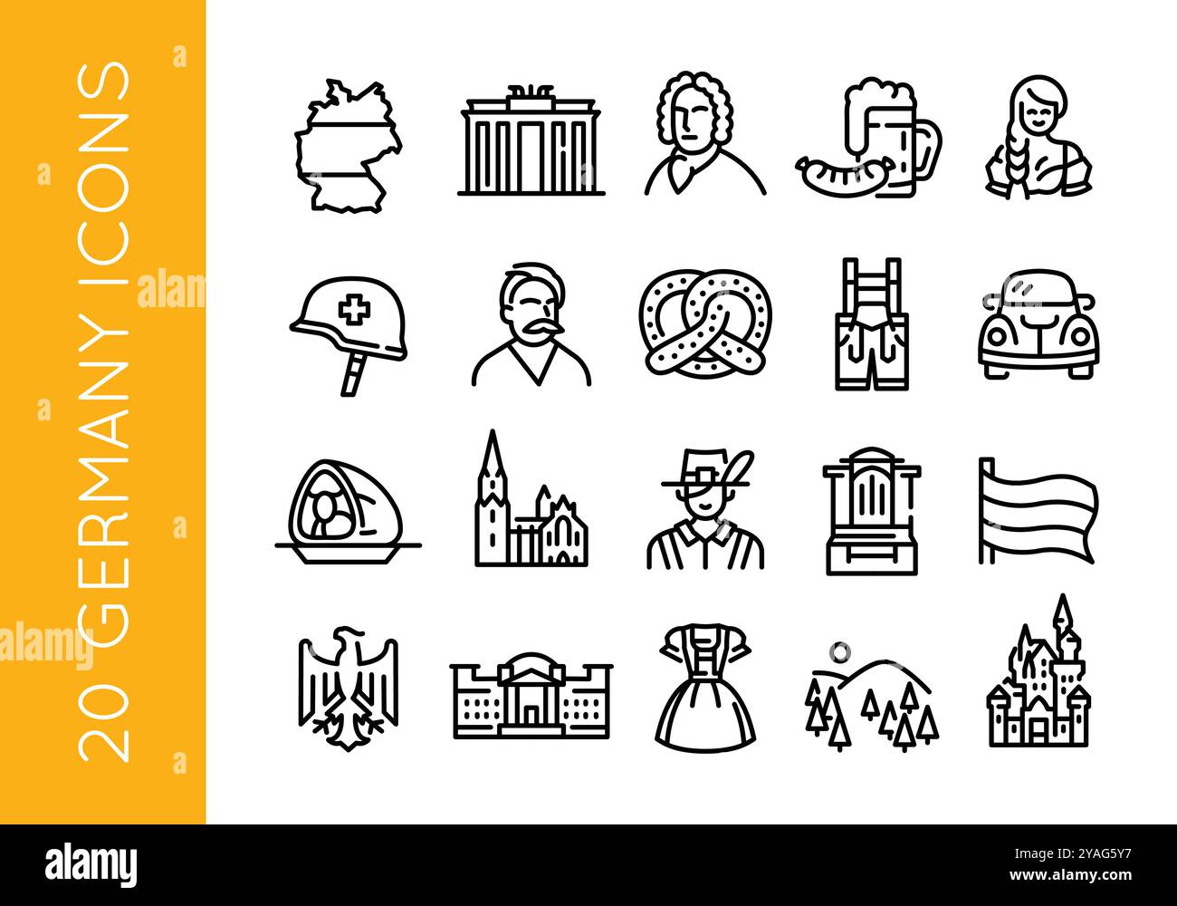 Germany Icons Set Stock Vector Image & Art - Alamy