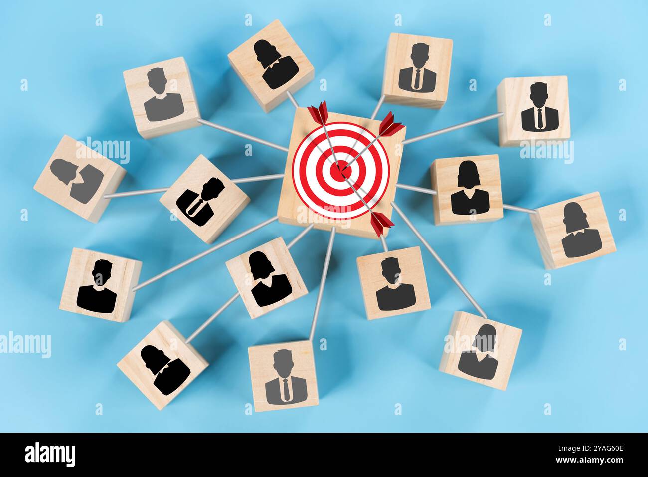 Target Connection Linkage With Human Icon For Customer Focus Target