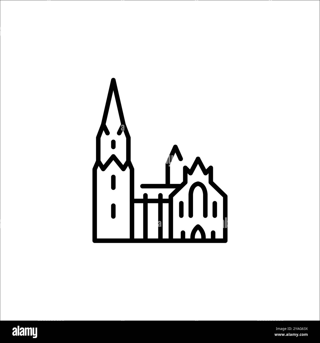 Iconic gothic cathedral Stock Vector Images - Alamy