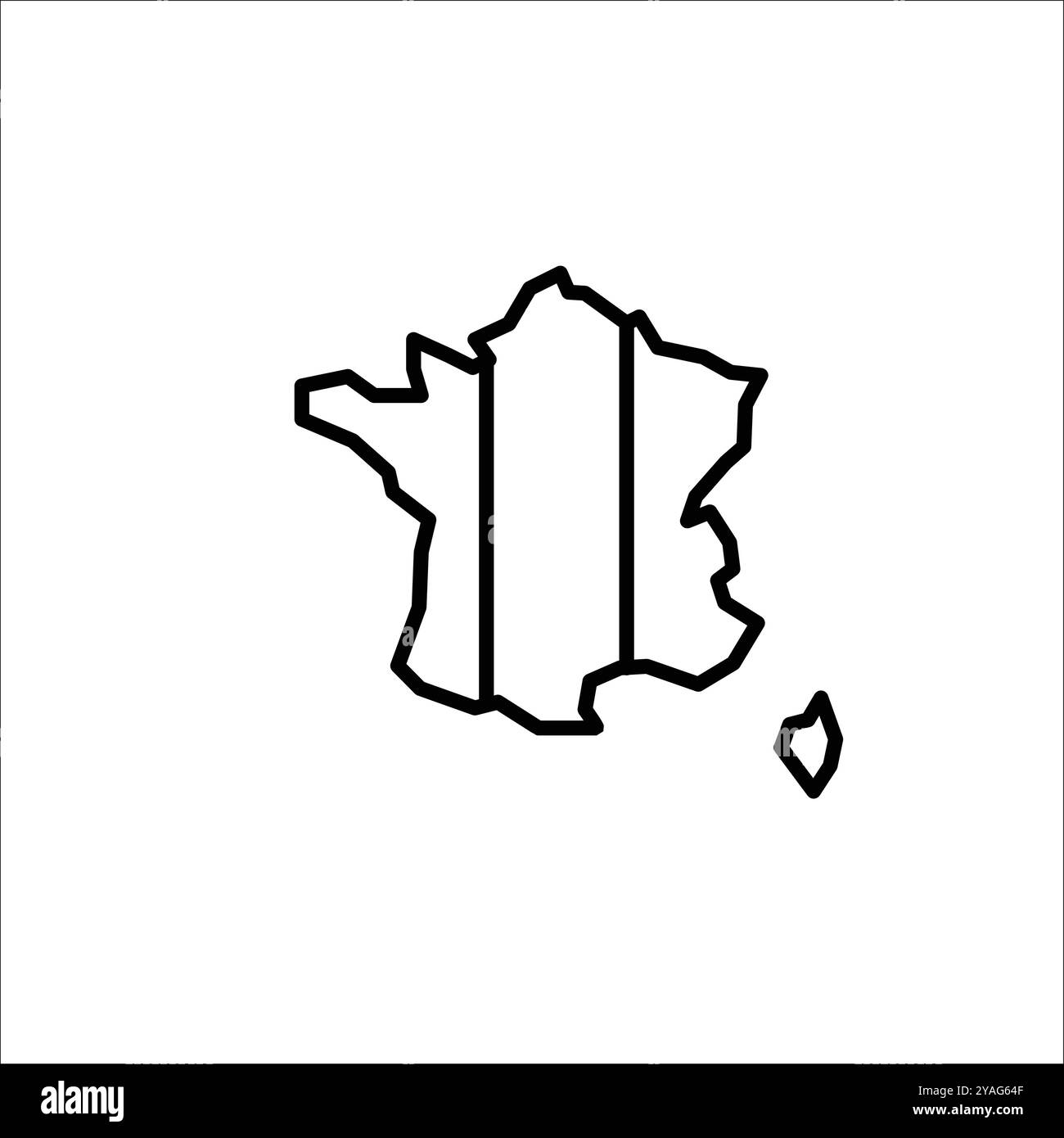 France map icon. Simple map of France icon with French flag stripes for ...