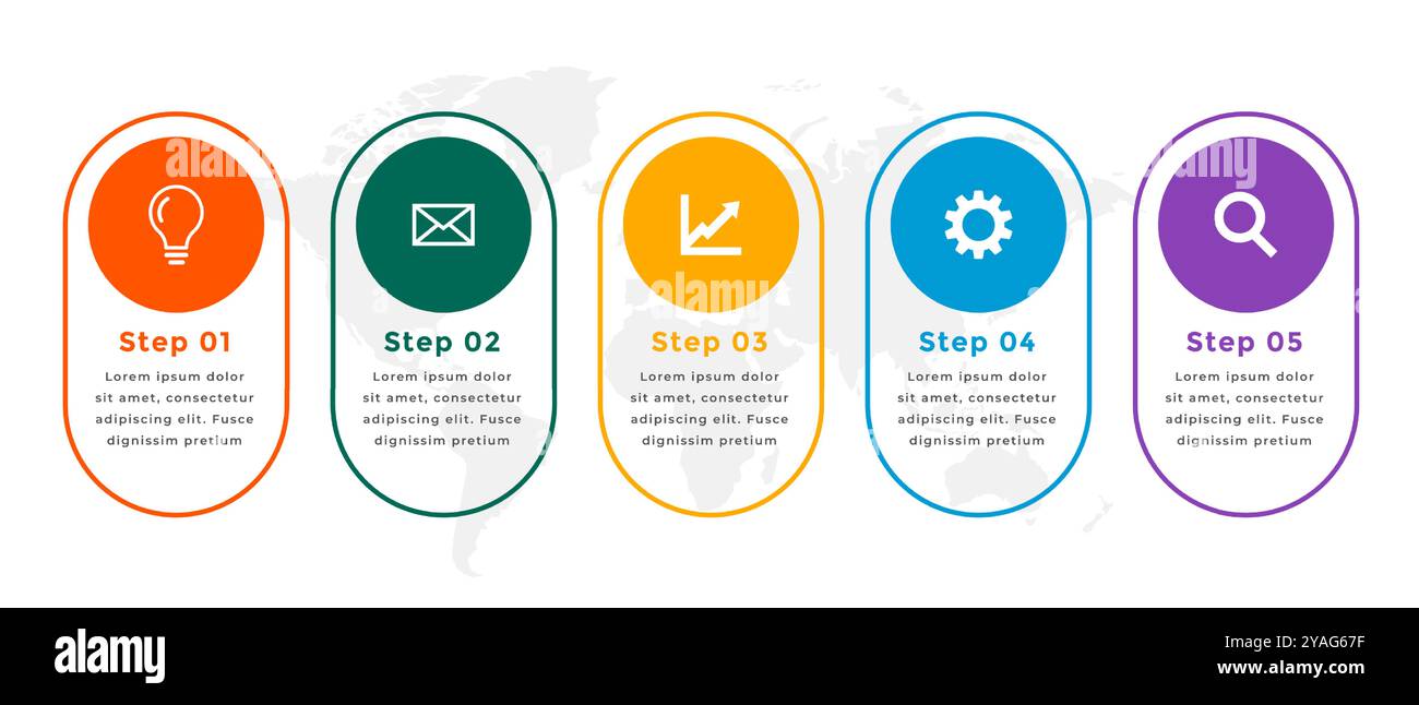 business infographic timeline chart template with world map for global ...