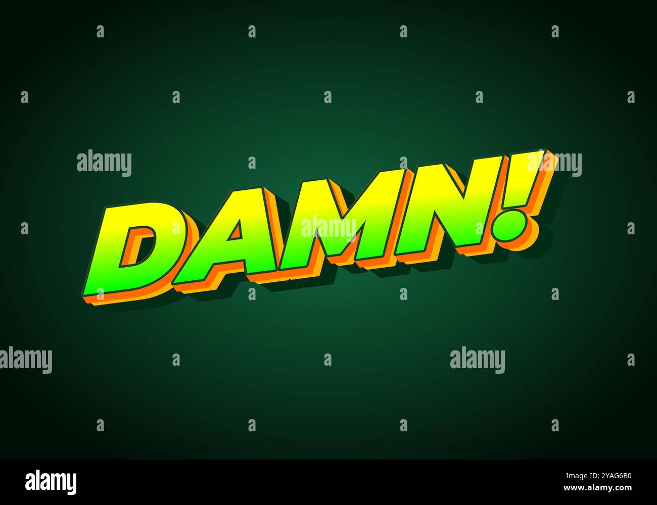 Damn. Text effect design with modern color and 3D look Stock Vector ...