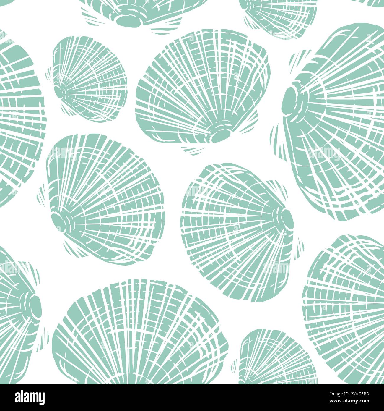 Retro seamless shells pattern hi-res stock photography and images - Alamy
