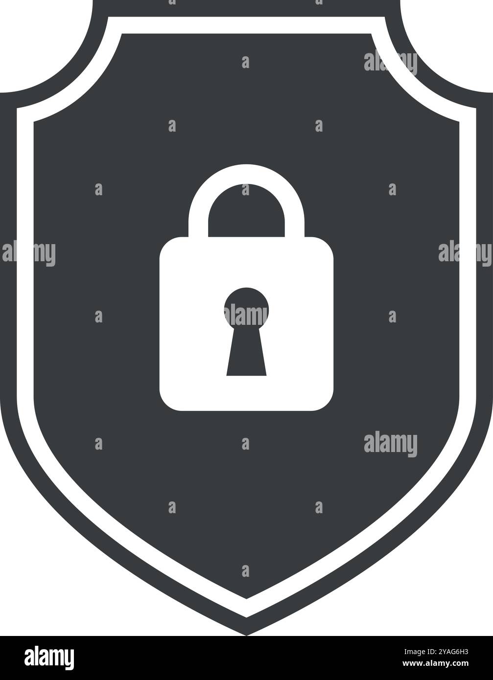 Shield and lock icon template Stock Vector Image & Art - Alamy