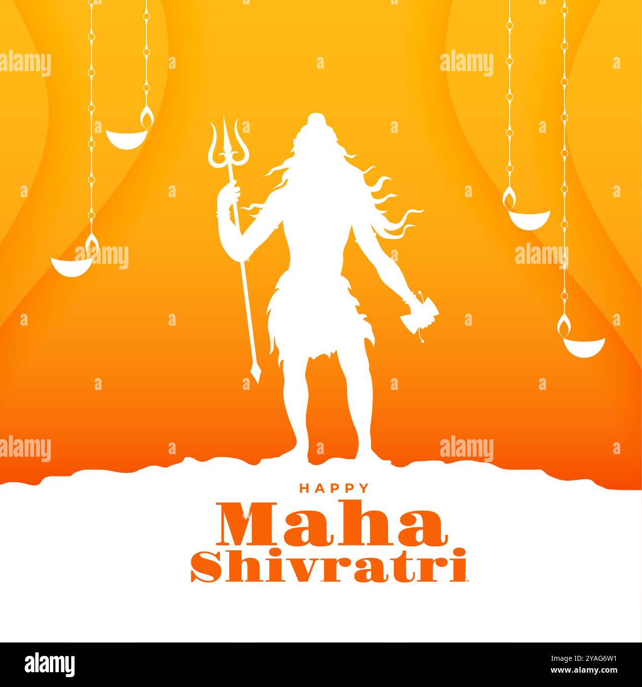 papercut style maha shivratri festive background with hanging diya ...