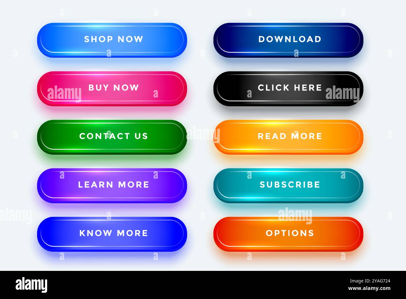 collection of gradient app button icon with light effect vector Stock Vector Image & Art - Alamy