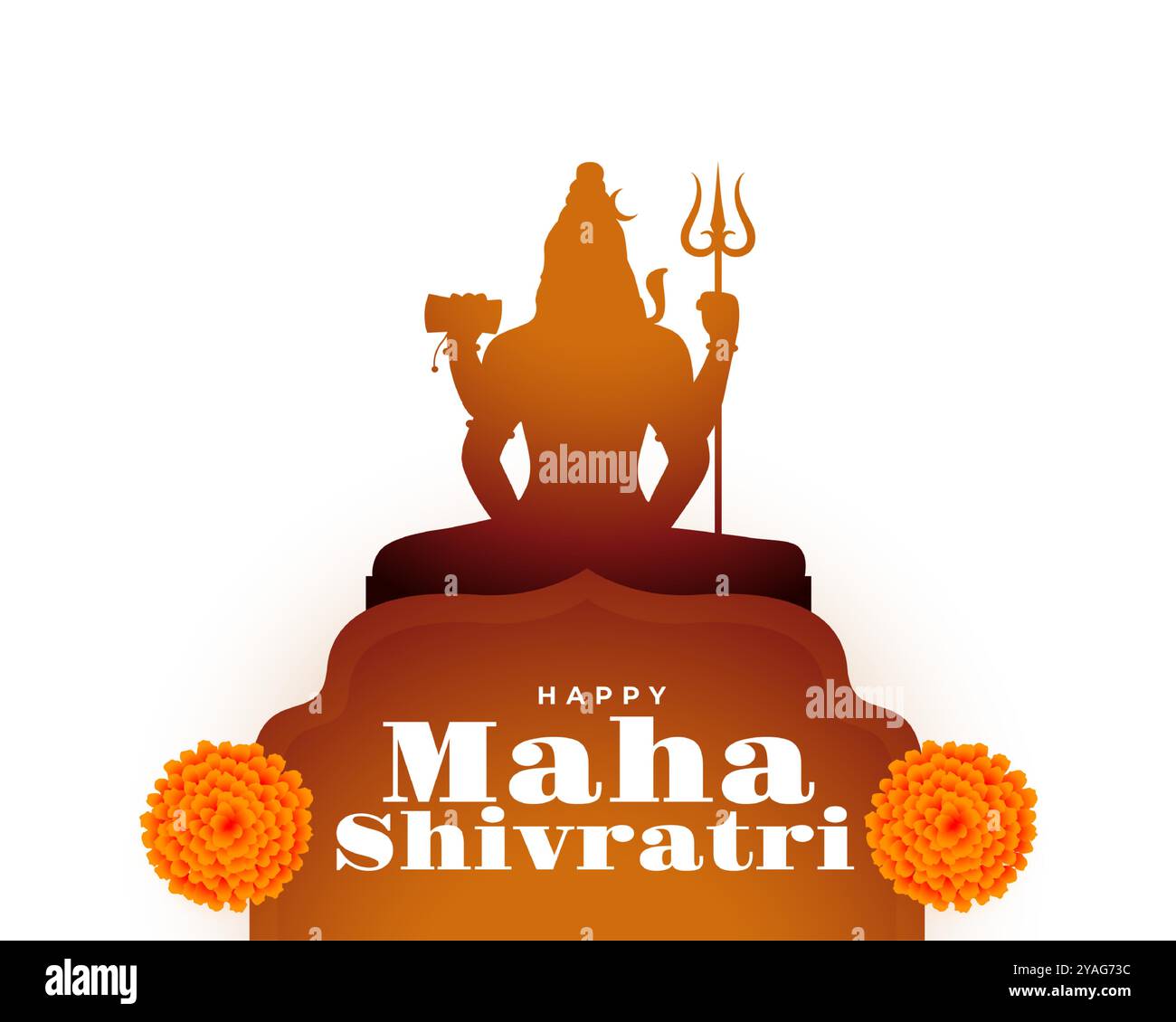 hindu festival maha shivratri wishes card with floral decor vector ...
