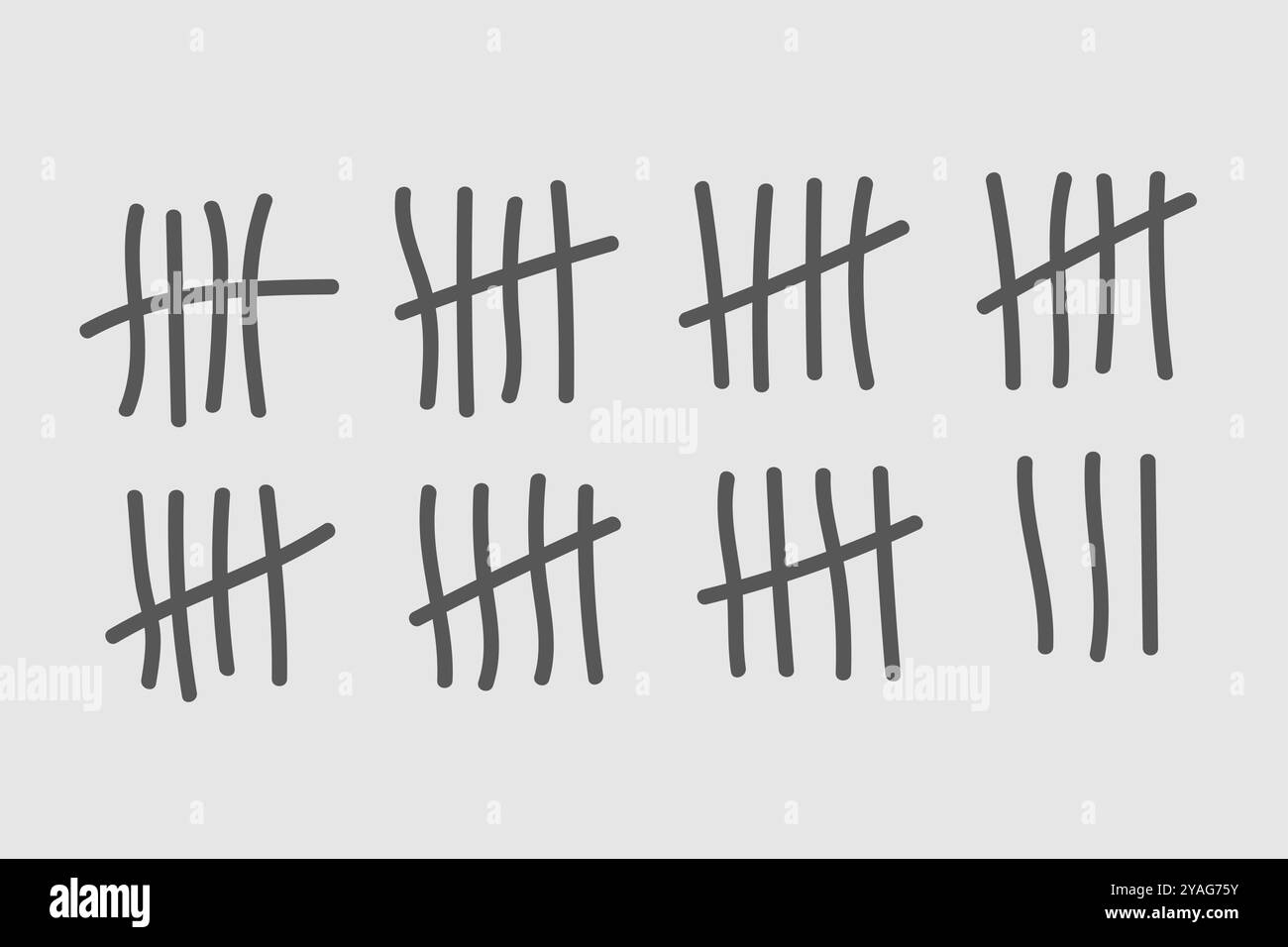 set of hand drawn prisoner tally mark design vector Stock Vector Image ...