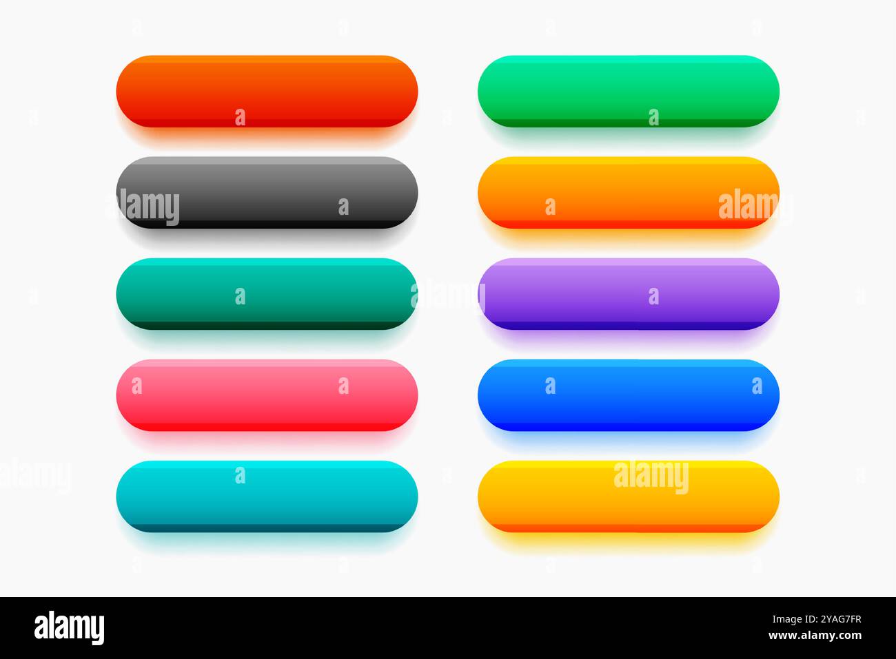 3d style empty rectangular web button in set vector Stock Vector Image & Art - Alamy