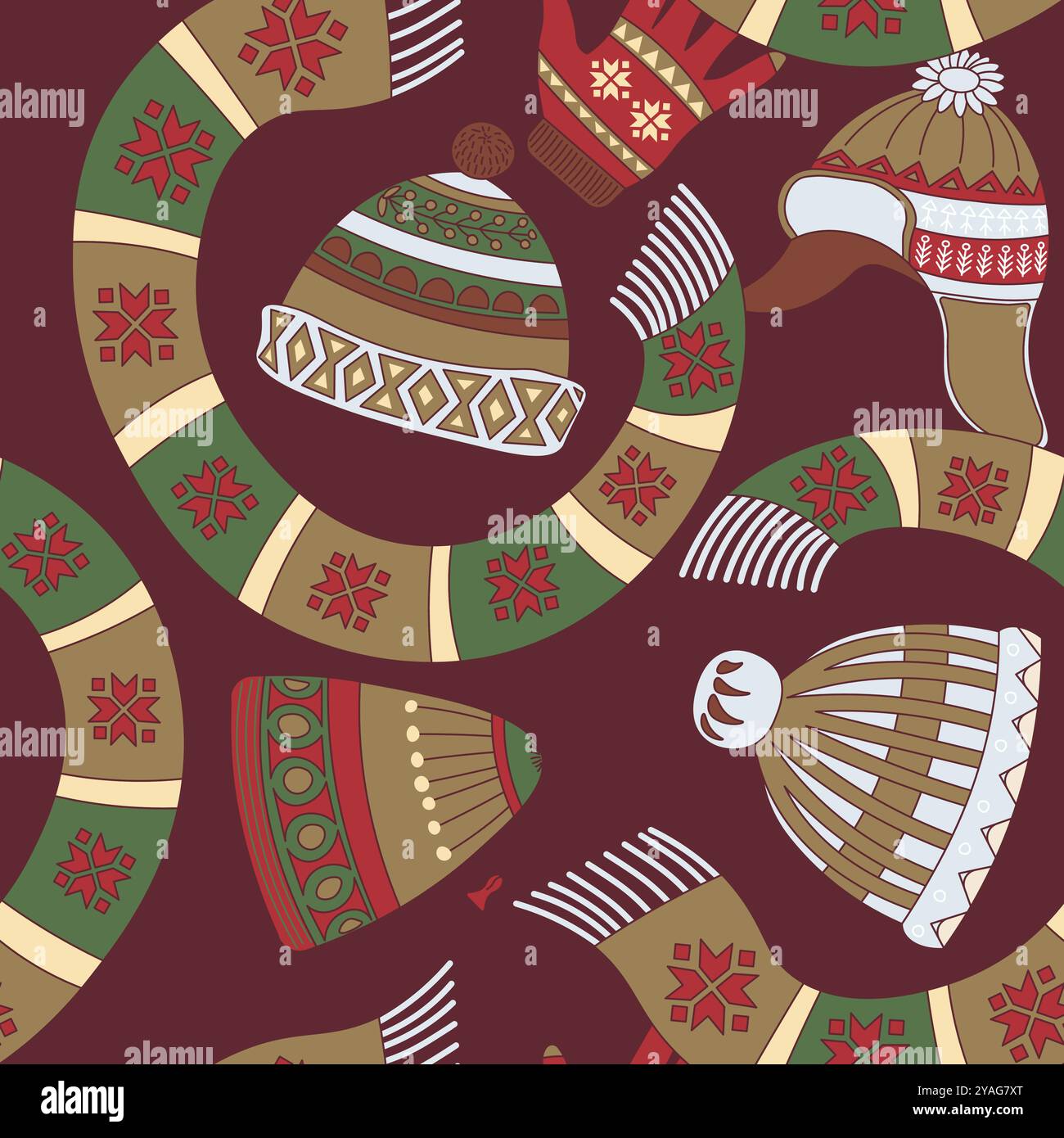 Red knitted gloves warm Stock Vector Images - Alamy