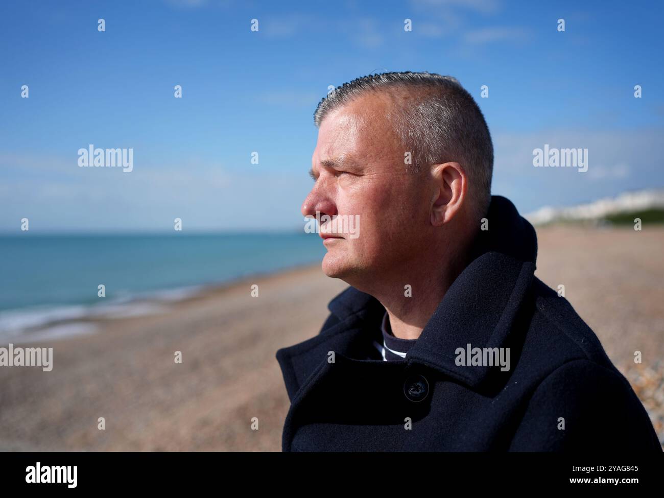 Craig Jones on the beach in Brighton, East Sussex, where he runs the ...