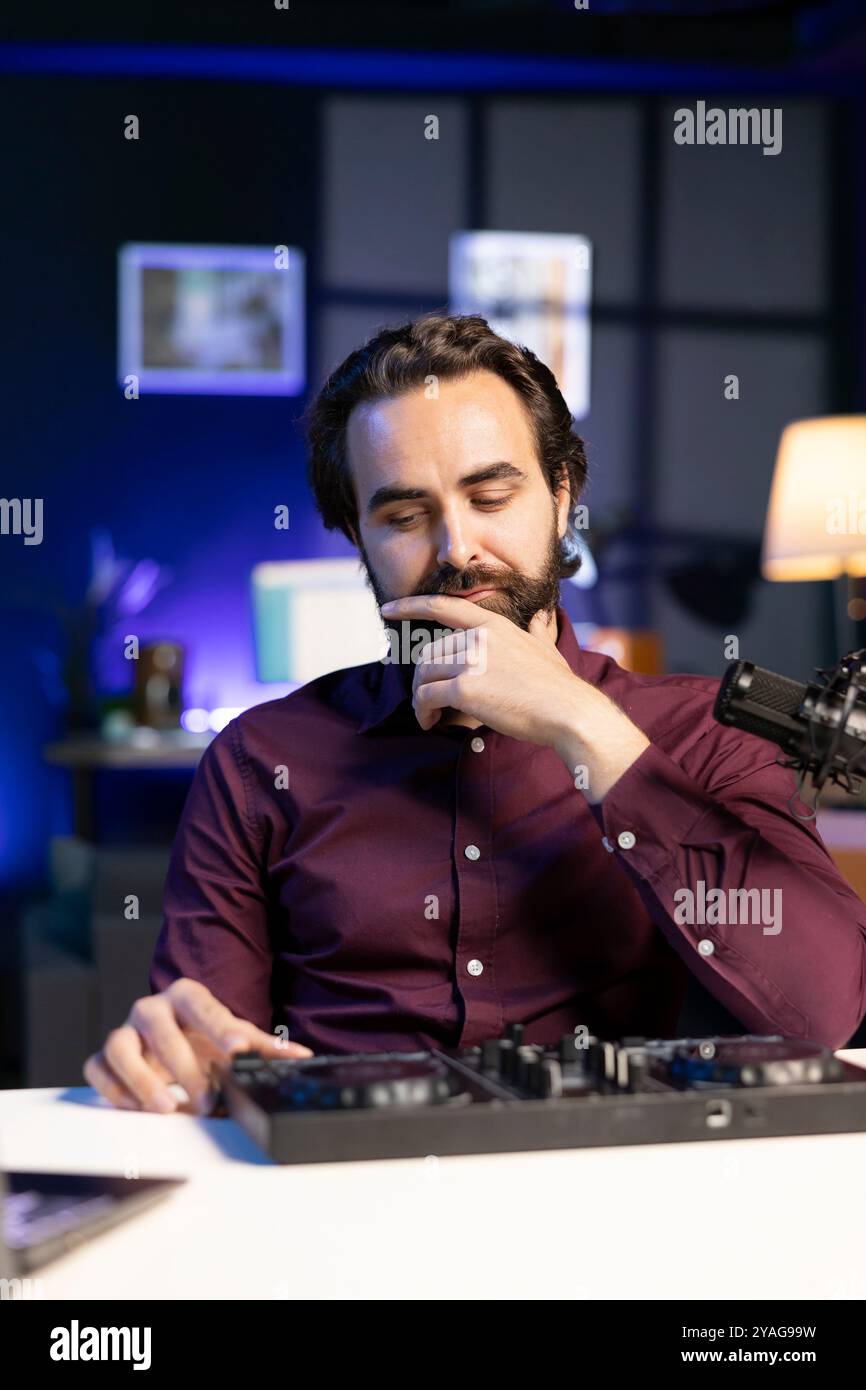 Artist filming DJ mixing tutorial, thinking of examples of sampling on ...