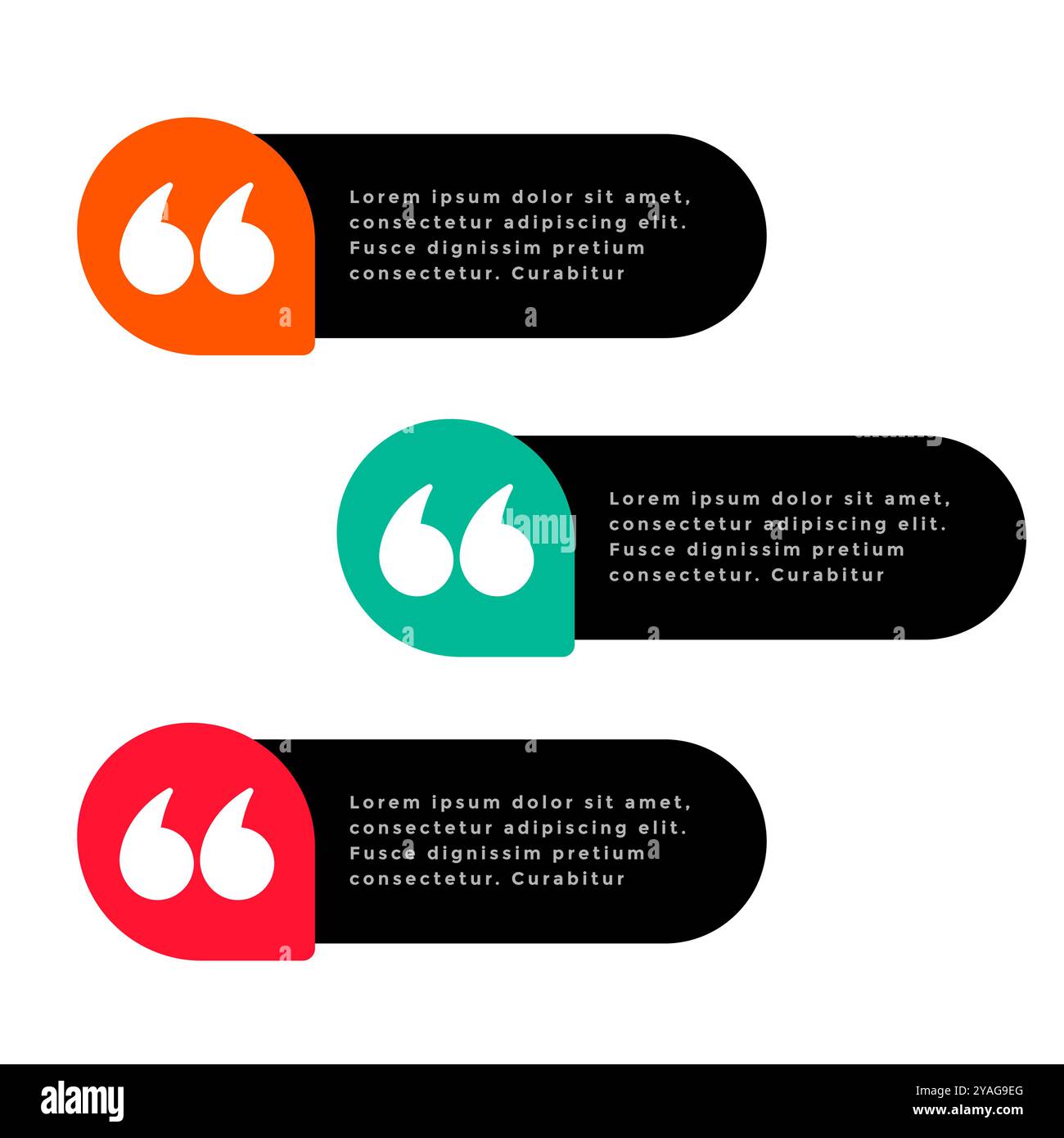collection of three double inverted comma template for social media ...