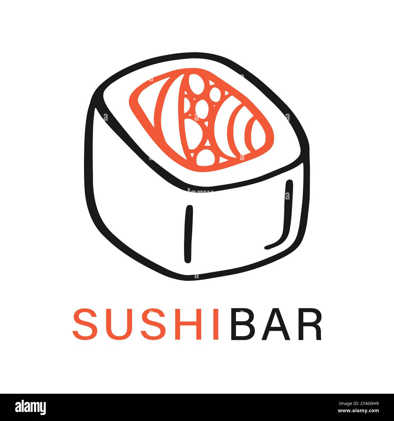Sushi Bar Logo Emblem Japanese Food Doodle Icon Stock Vector Image ...