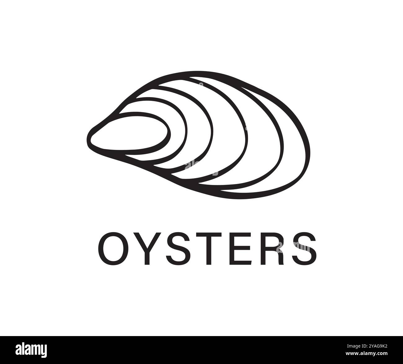 Fresh Oysters Restaurant Logo. Hand Drawn Sketch Stock Vector Image ...