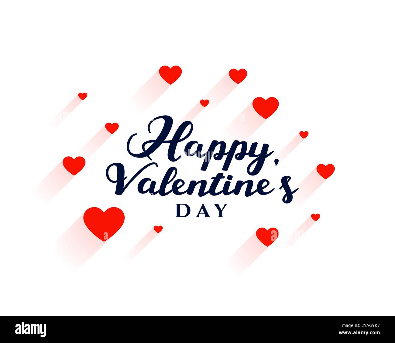 lovely valentine day message background with hearts decor vector Stock ...