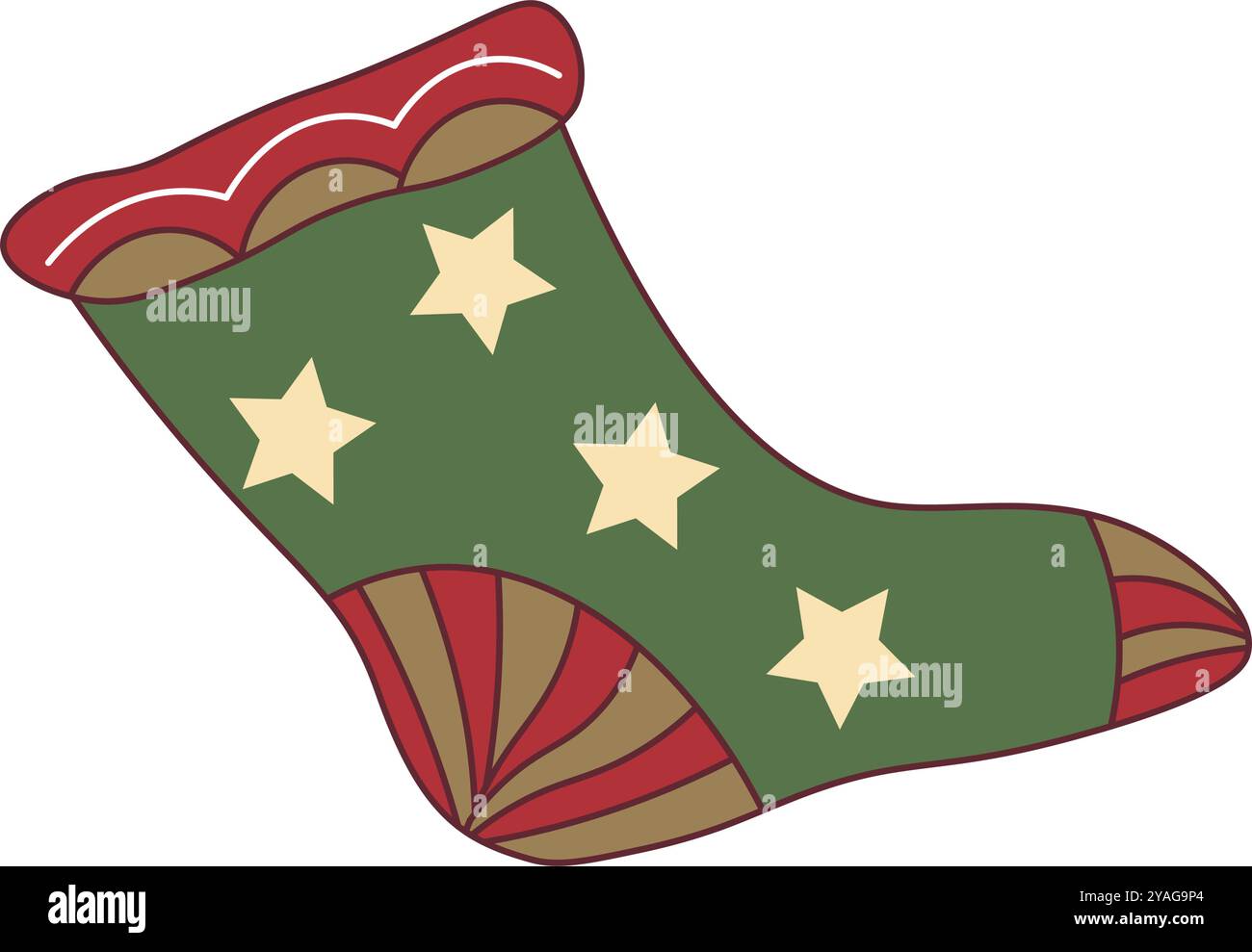 Green Stocking With Star Accents Stock Vector Image & Art - Alamy