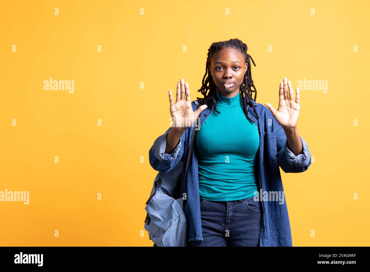 African american woman feeling afraid and terrified, having fearful ...