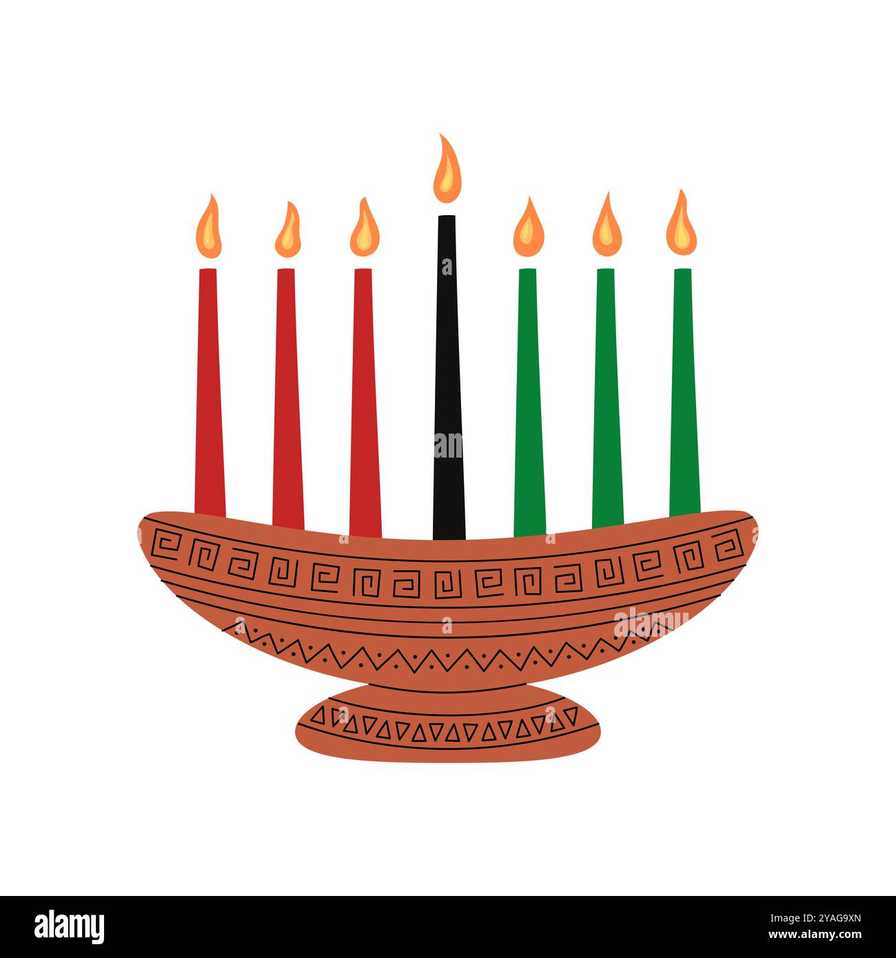 Kwanzaa kinara African holiday symbol isolated. Seven candles in candle ...