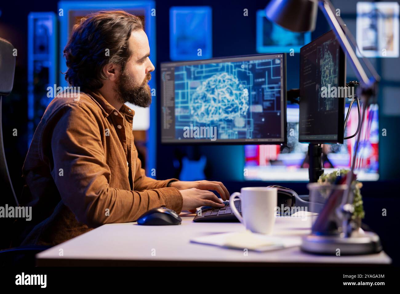 System admin doing maintenance writing hi-res stock photography and images - Alamy