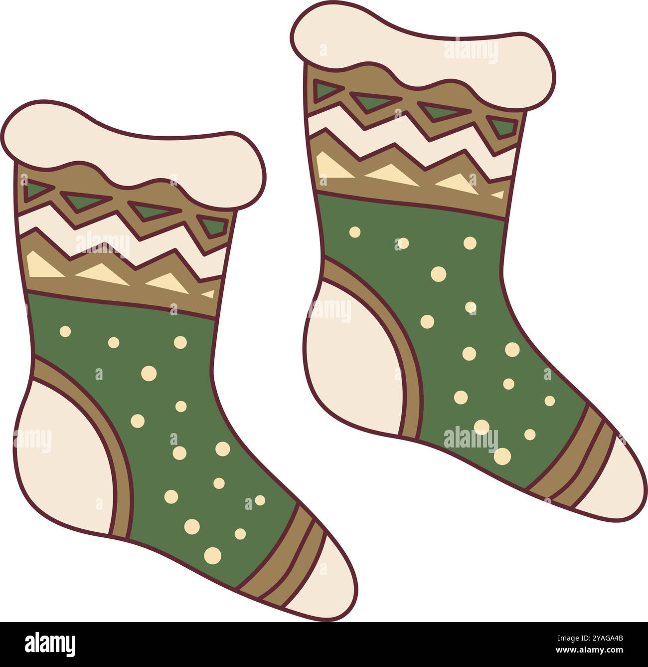 Colorful Winter Sock Isolated Vector Stock Vector Image & Art - Alamy