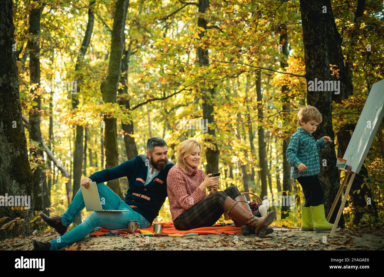 Unice son drawing his family giving joyful moments to mom and dad ...