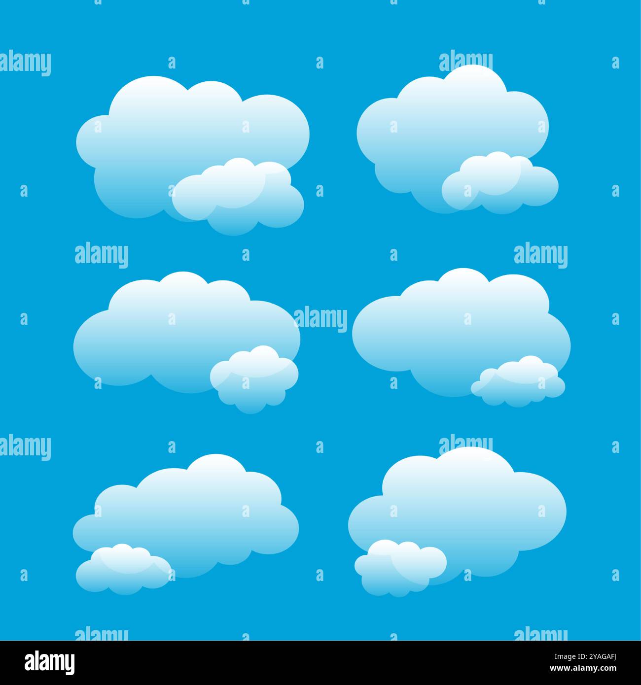 pack of realistic cute clouds element for climate space vector Stock ...