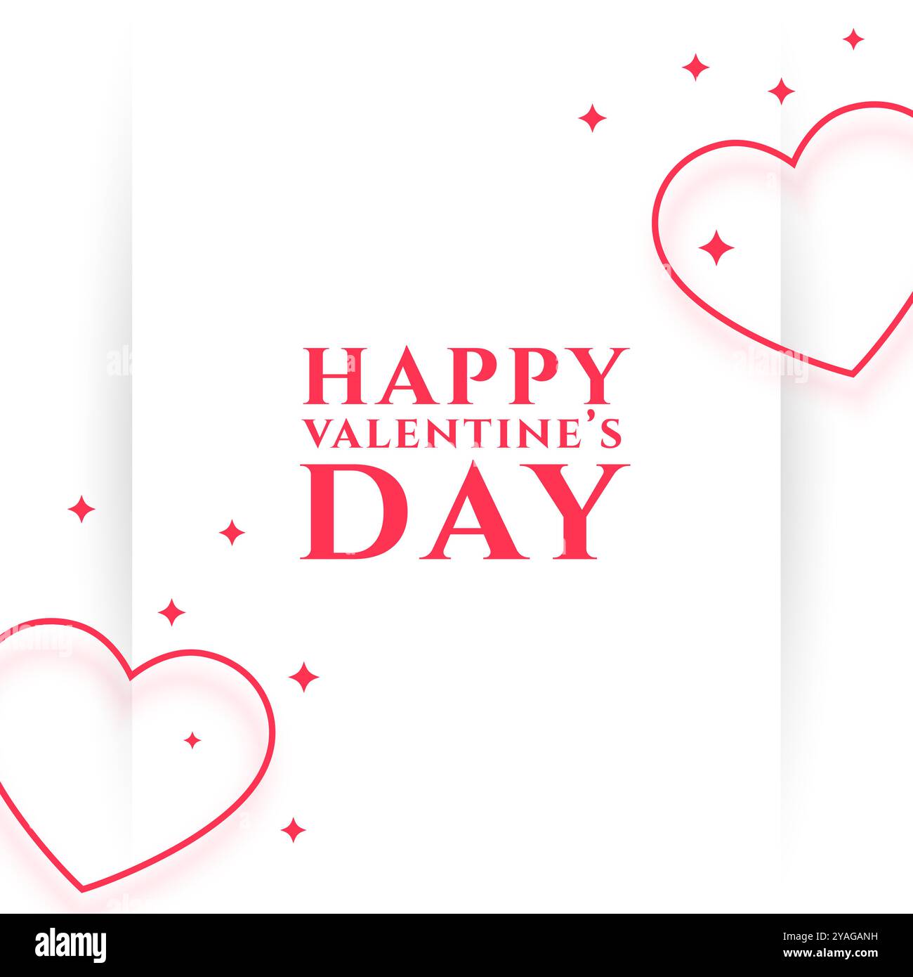elegant valentines day wishes card with red heart in line style vector ...