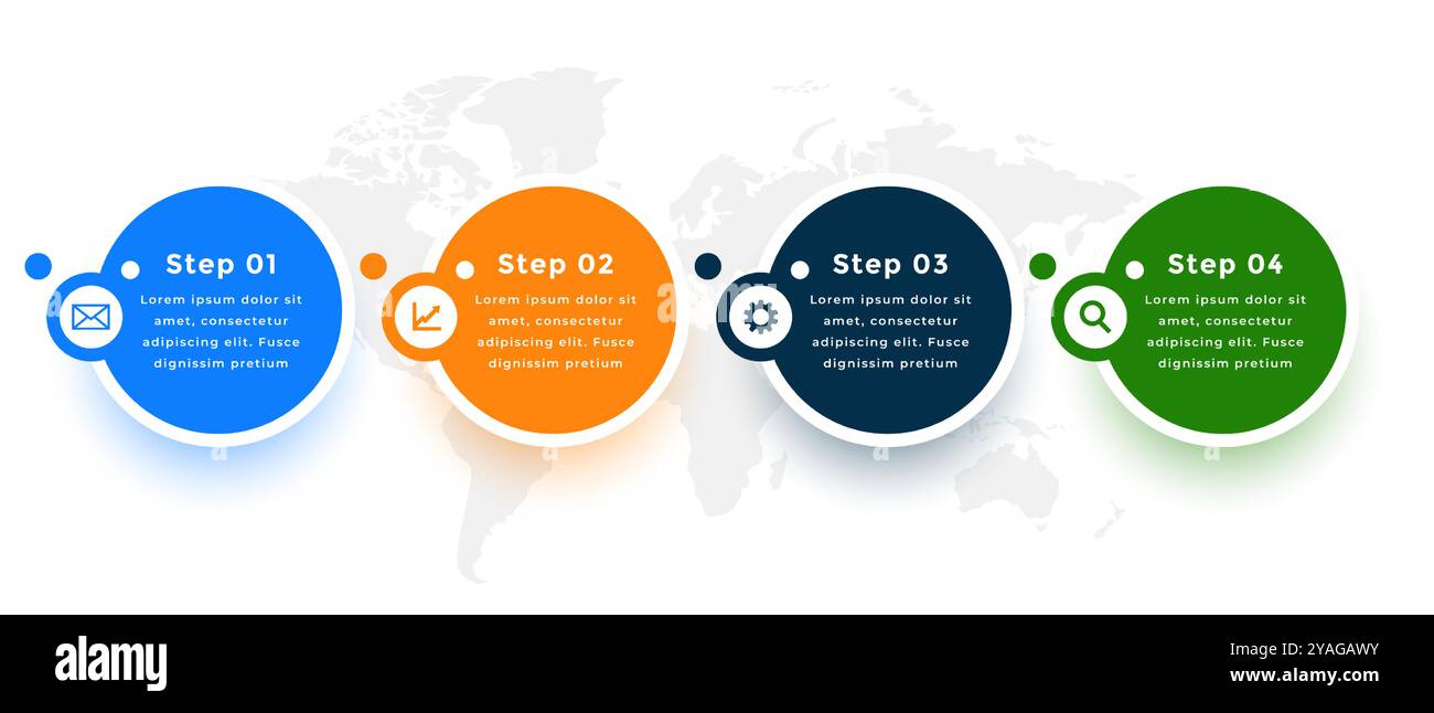 four step infographic progress chart template for business success ...