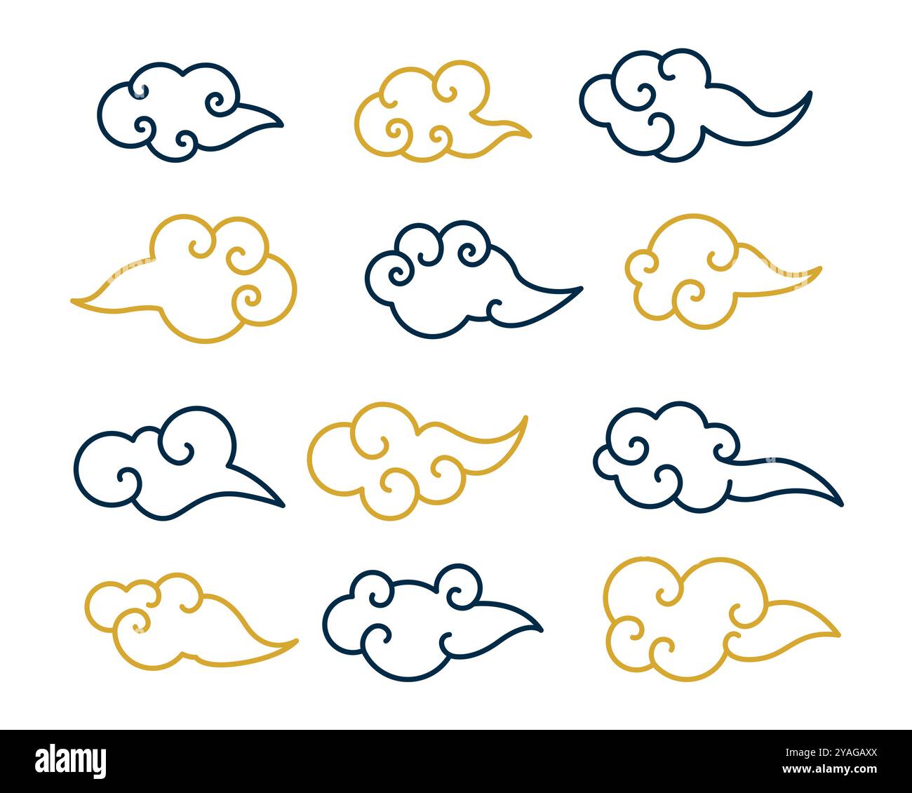 collection of korean autumn clouds element design vector Stock Vector Image & Art - Alamy