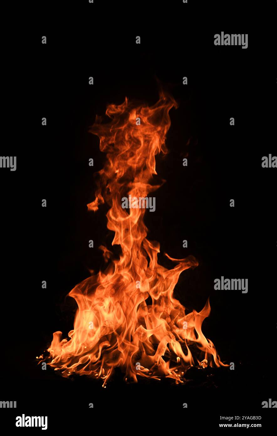 Texture of fire on a black background. Abstract fire flame background ...