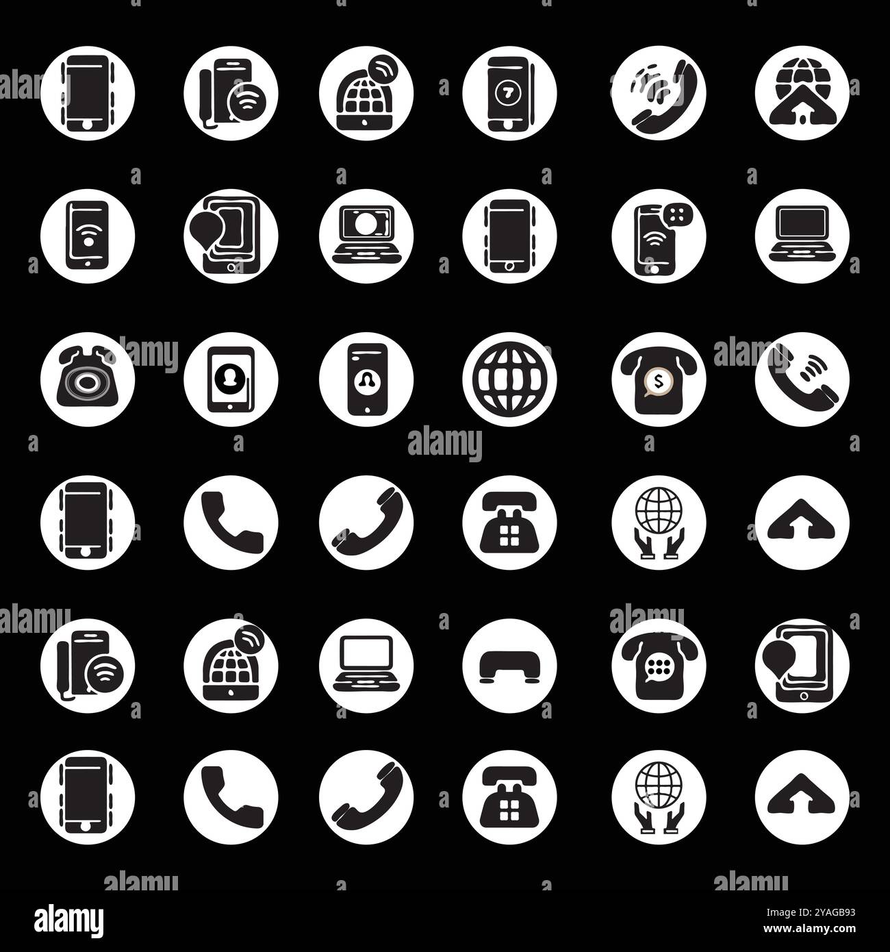 Illustration set of icons for business. Icons for phone, management ...