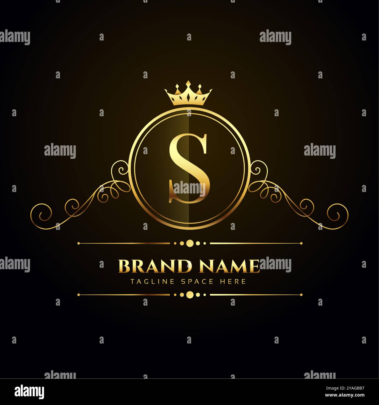 elegant golden letter S logo background for royal or vip brands vector ...