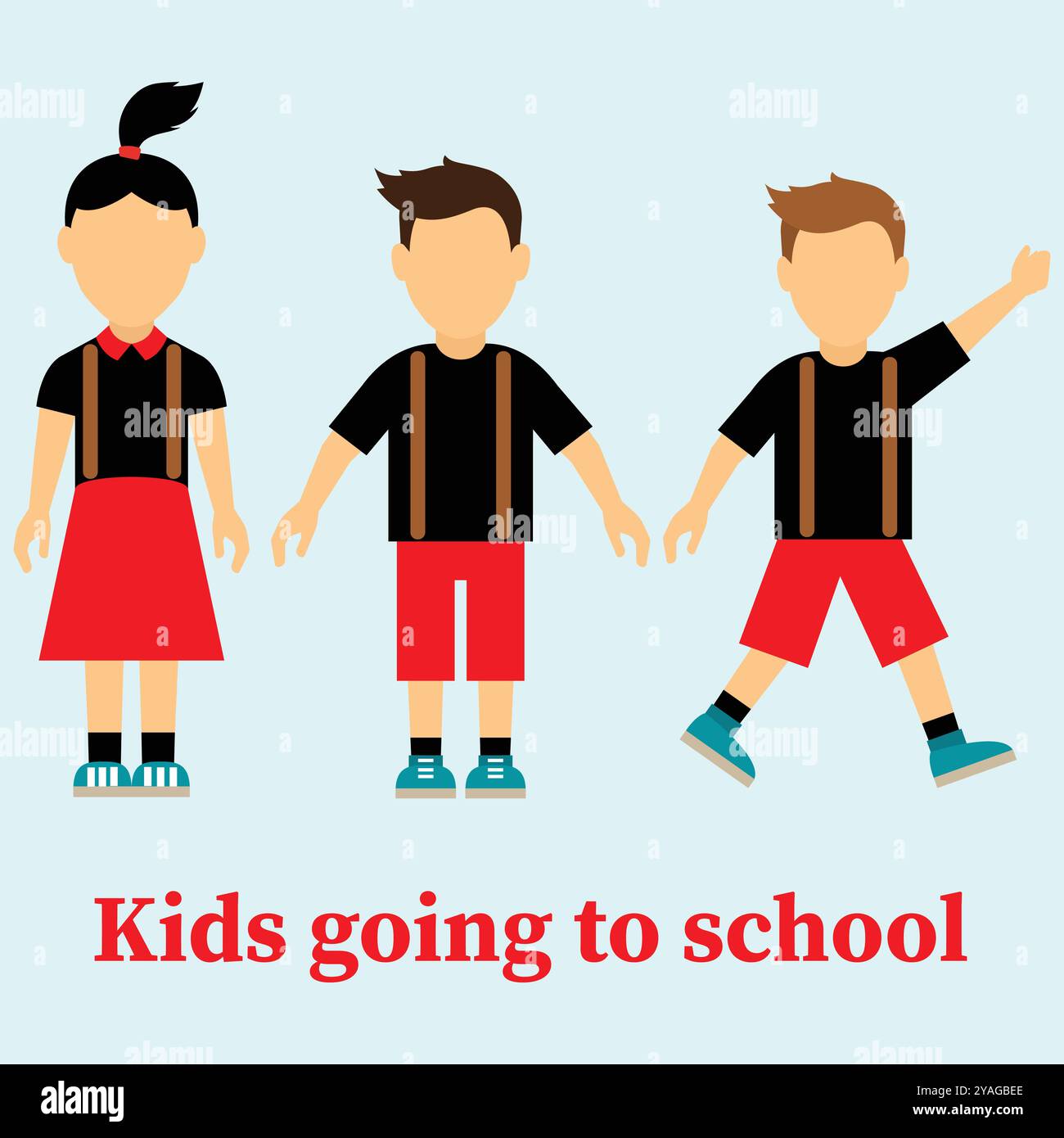 Collection of school kids Raster version of School Kids 2. Illustration ...