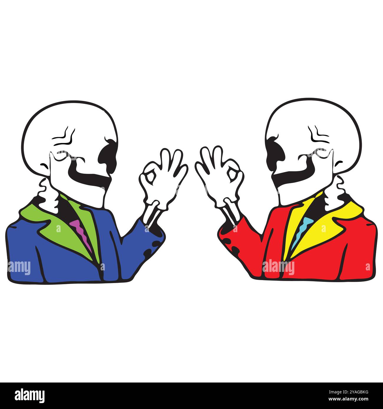 Human skeleton in black and white vector in colorful dresses. Set of ...