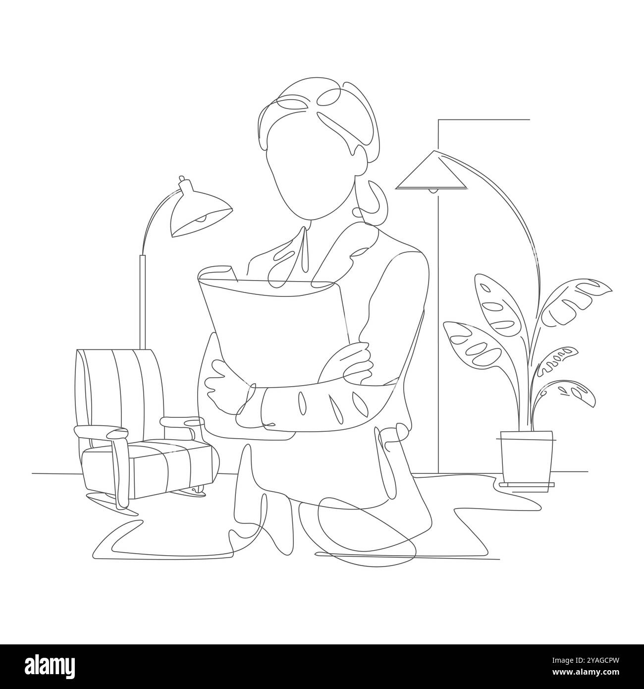 Construction line drawing Cut Out Stock Images & Pictures - Alamy