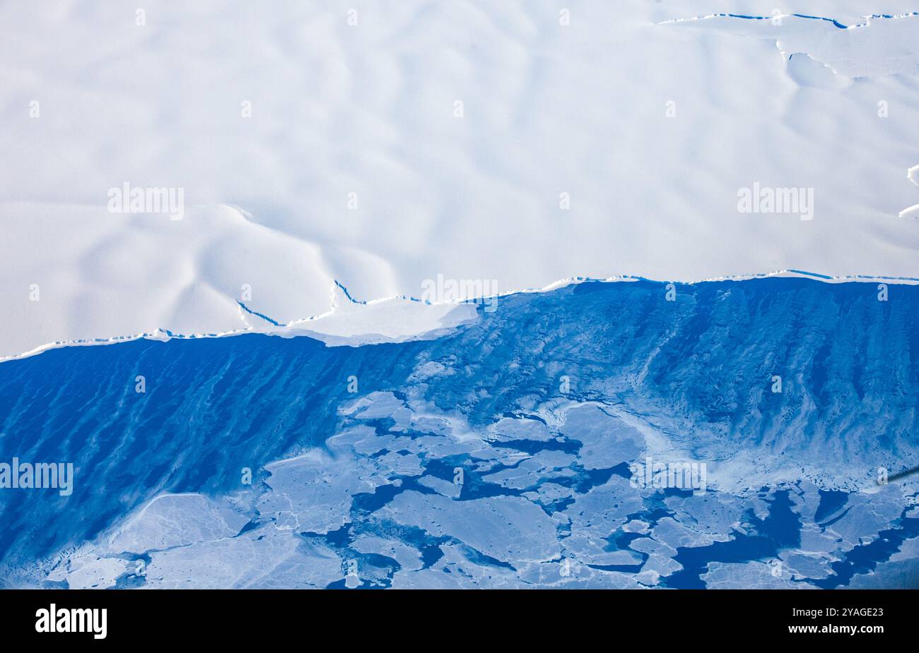 Ross Ice Shelf and seasonal sea ice near Ross Island, Antarctica Stock ...