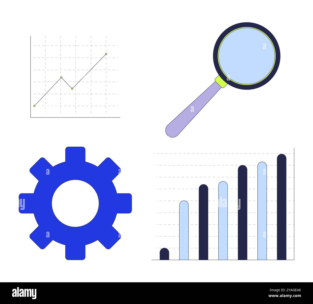Business data analytics 2D cartoon objects set Stock Vector Image & Art - Alamy