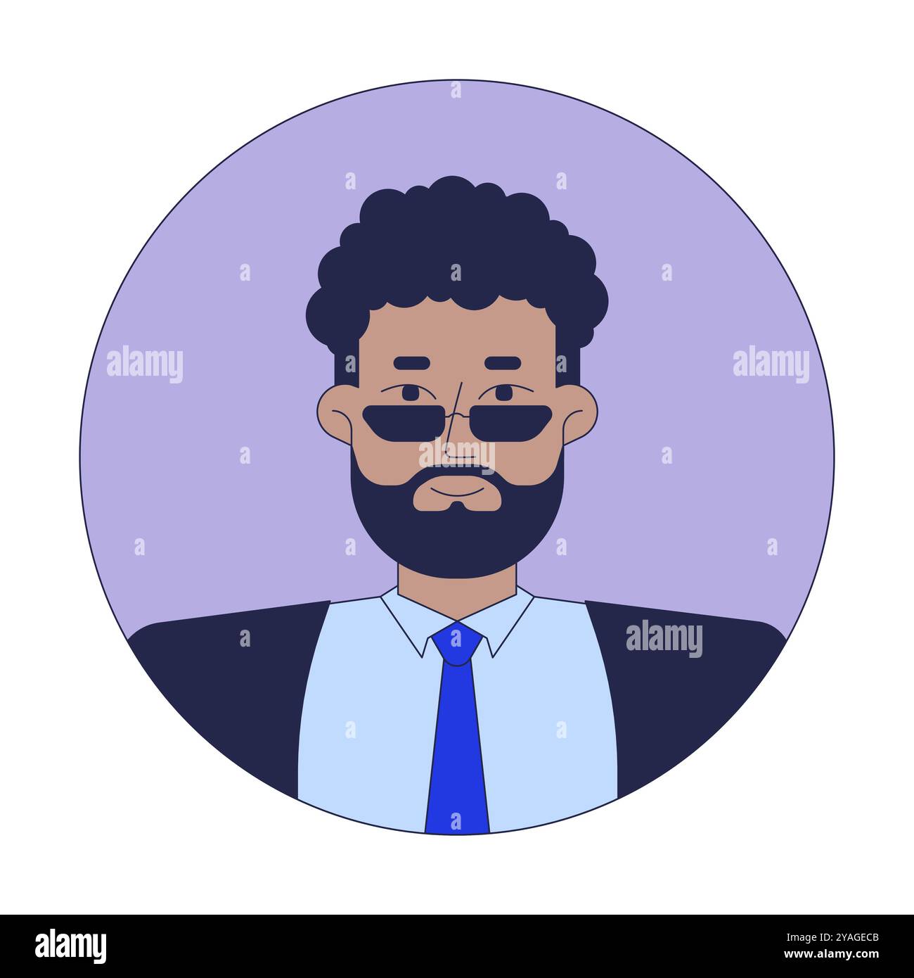 African american businessman 2D linear vector avatar illustration Stock ...