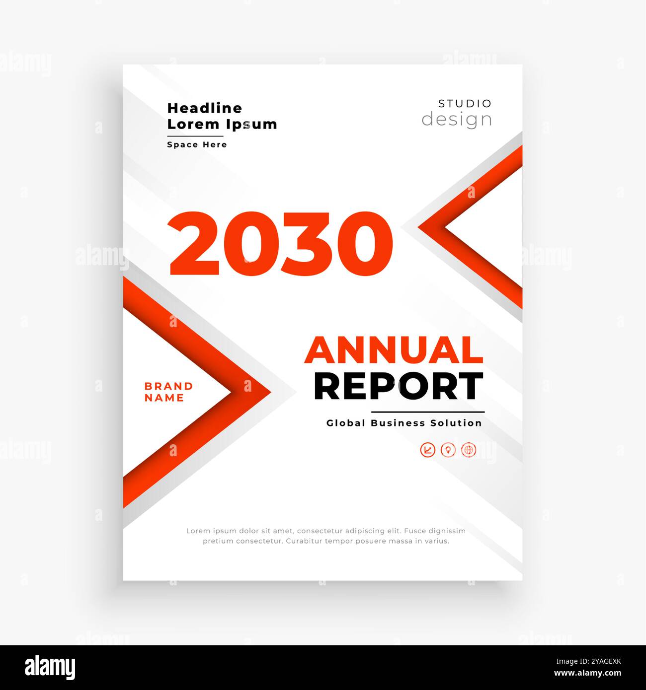 corporate annual report template for yearly magazine or booklet vector ...