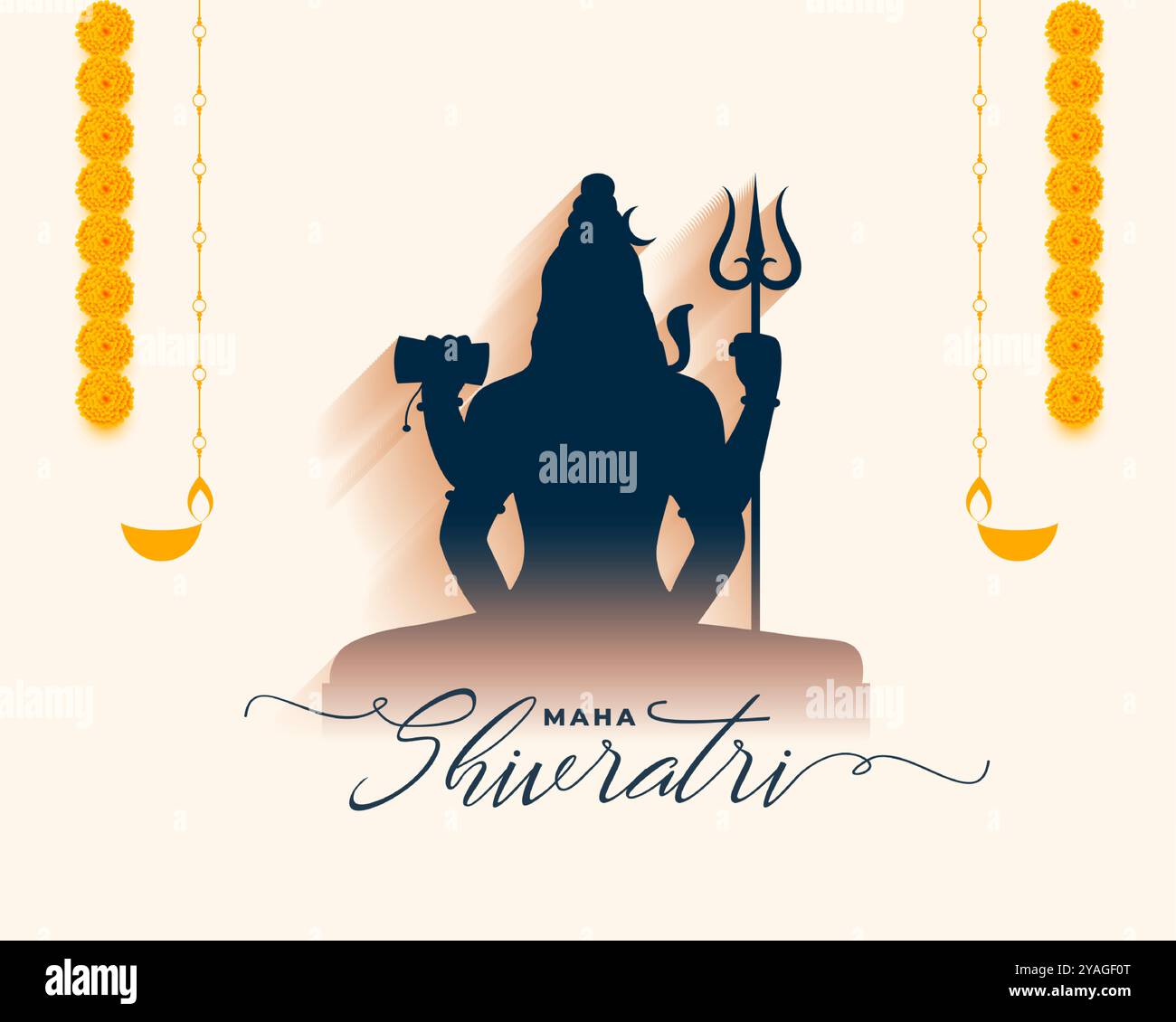 happy maha shivratri religious background with floral decor vector ...