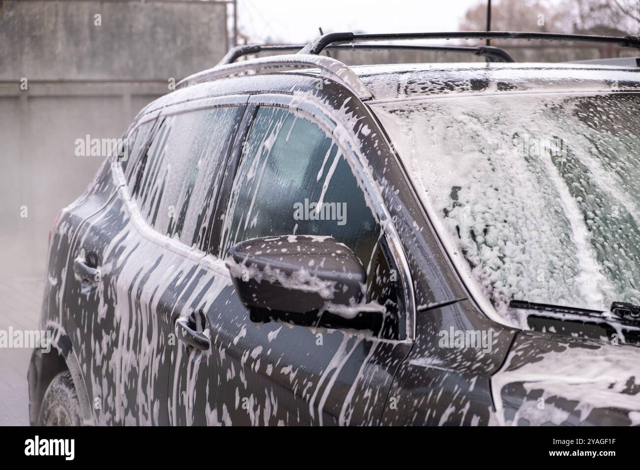 SUV Being Washed at Car Wash Stock Photo - Alamy