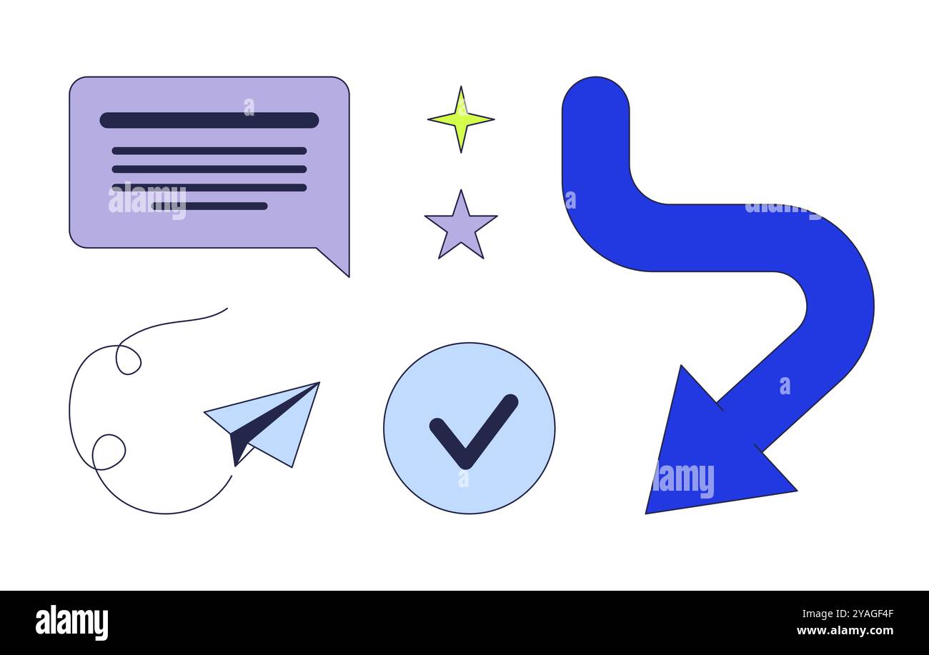 Office digital 2D cartoon objects set Stock Vector Image & Art - Alamy