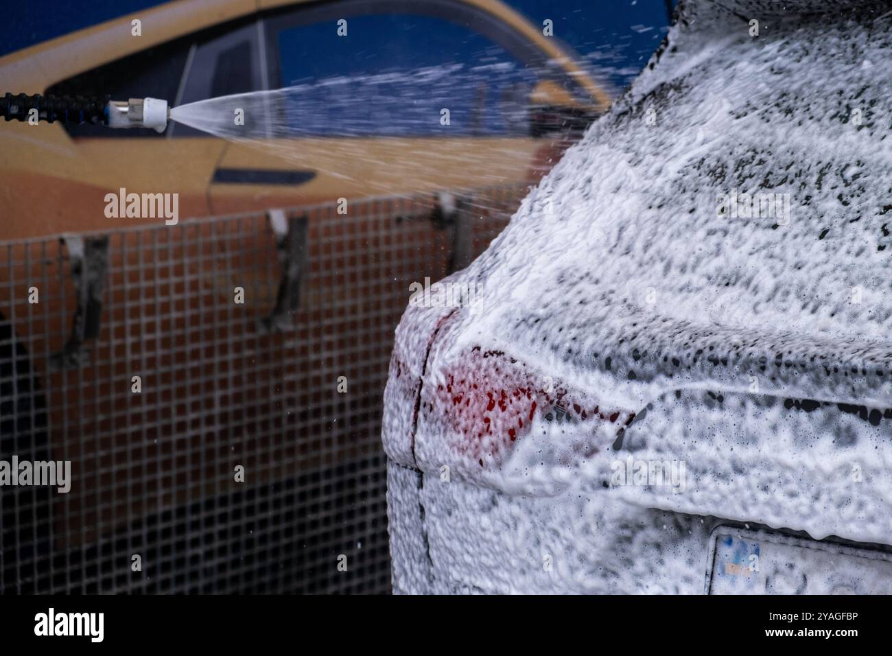 SUV Being Washed at Car Wash Stock Photo - Alamy