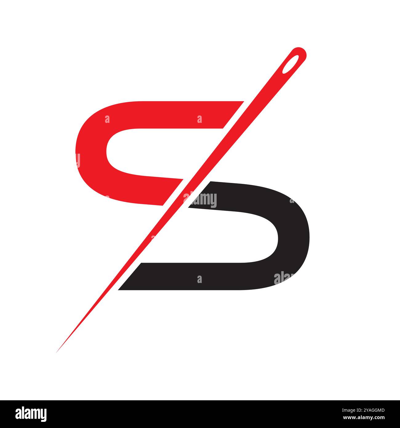 Letter S Tailor Sewing Needle Logo Design Concept For Embroider ...