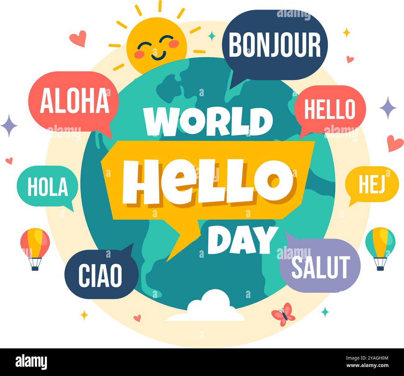 Sign displaying hello word Stock Vector Images - Alamy